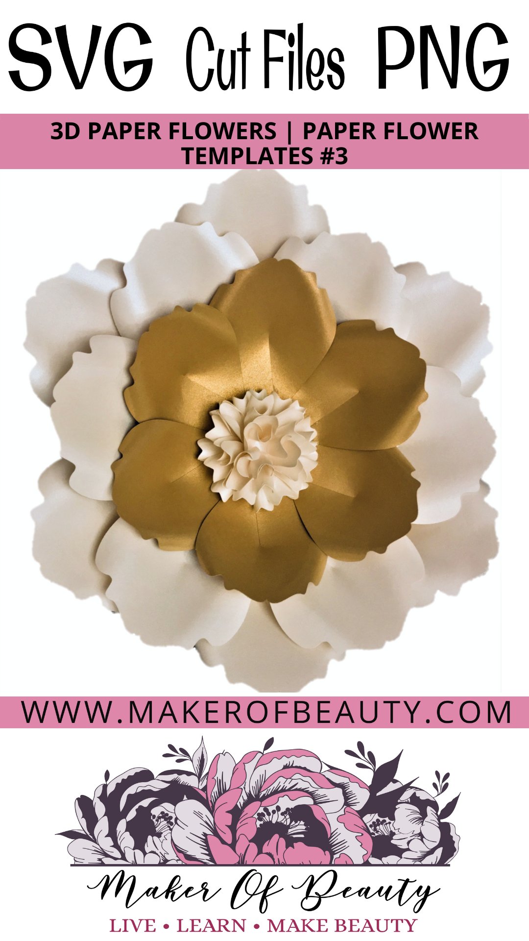 Easy Paper Flower Template by Maker Of Beauty