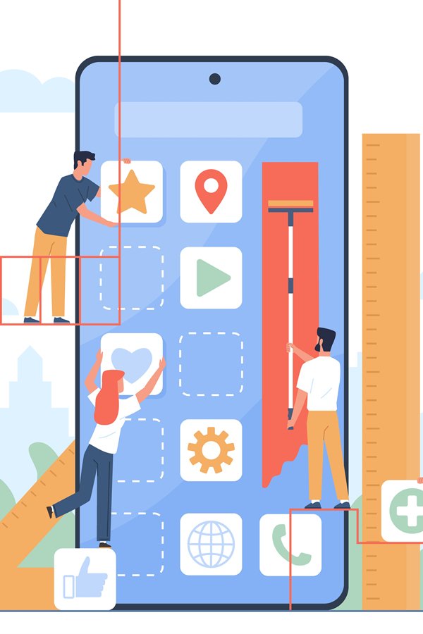 Mobile application build. UI designers and programmers group