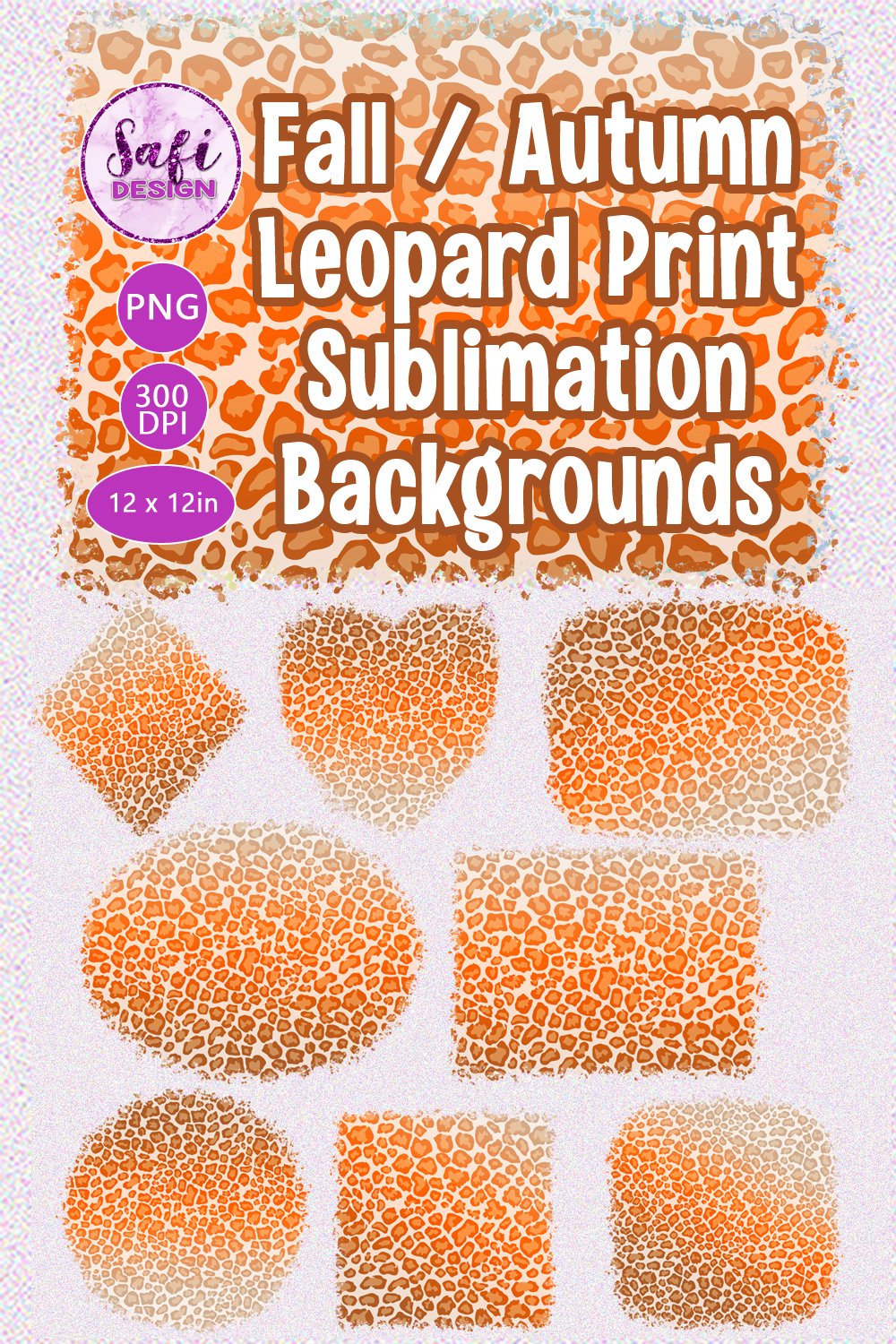Fall Autumn Leopard Print Sublimation Backgrounds