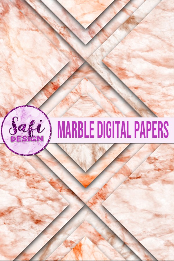 Brown and Orange Marble Digital Paper Backgrounds