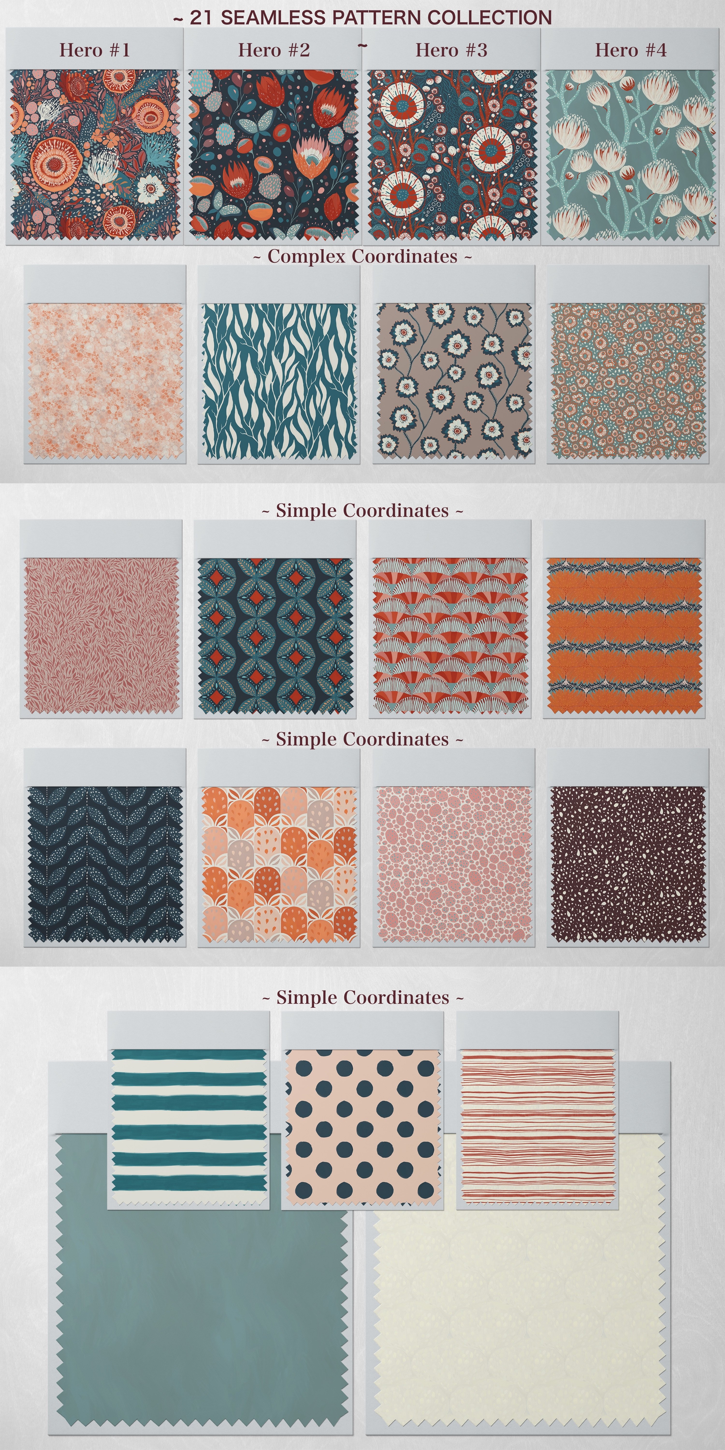 Bohemian Blossom Hand drawn gouache seamless patterns