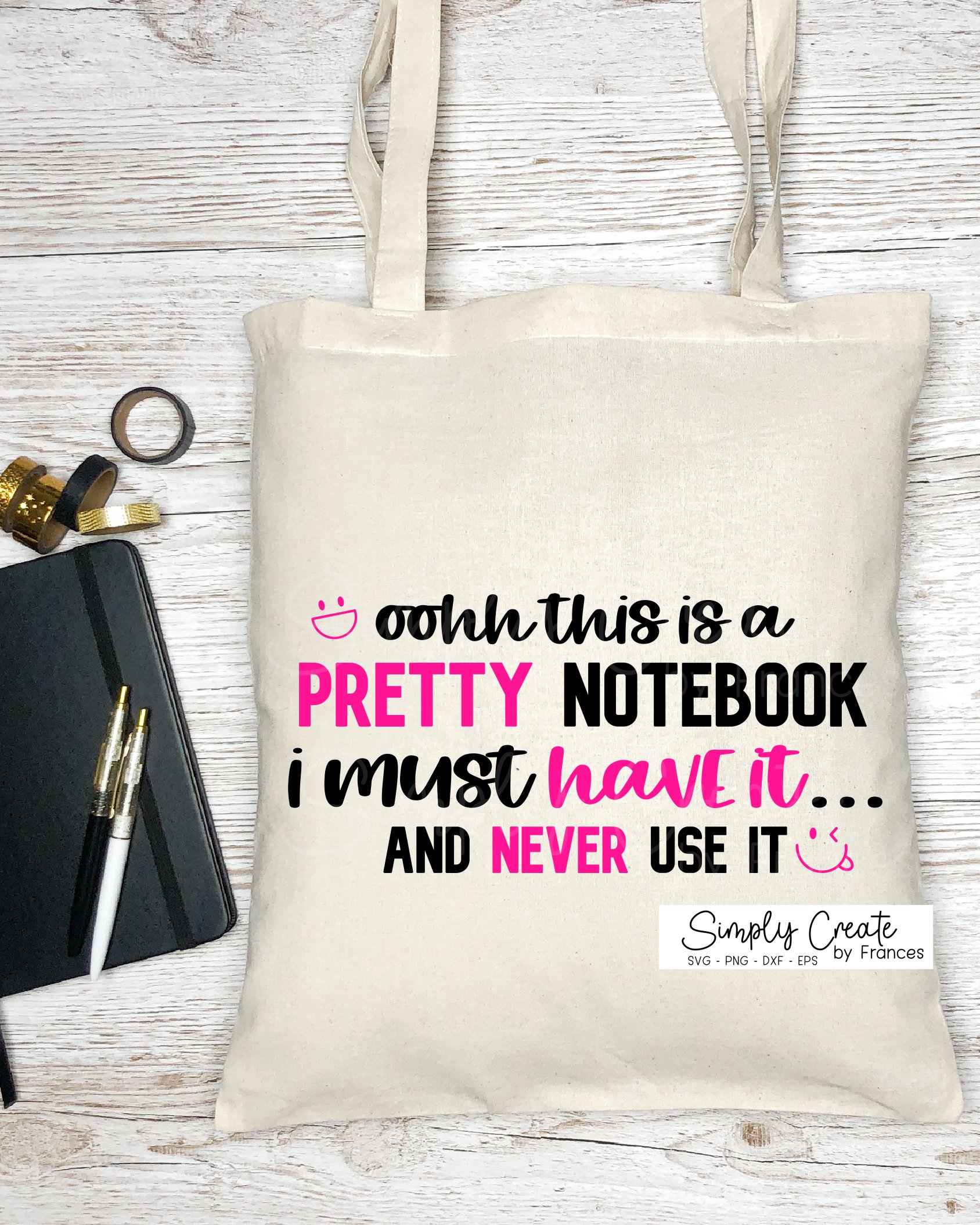 Notebook SVG, Journaling, Planners, Pretty Notebook SVG