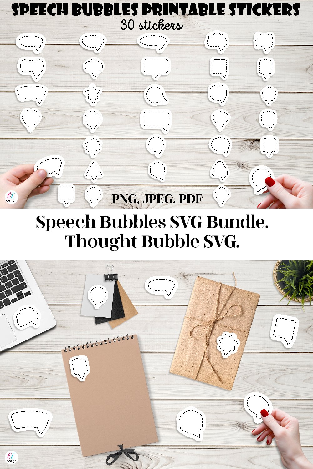 Speech bubbles stickers bundle.