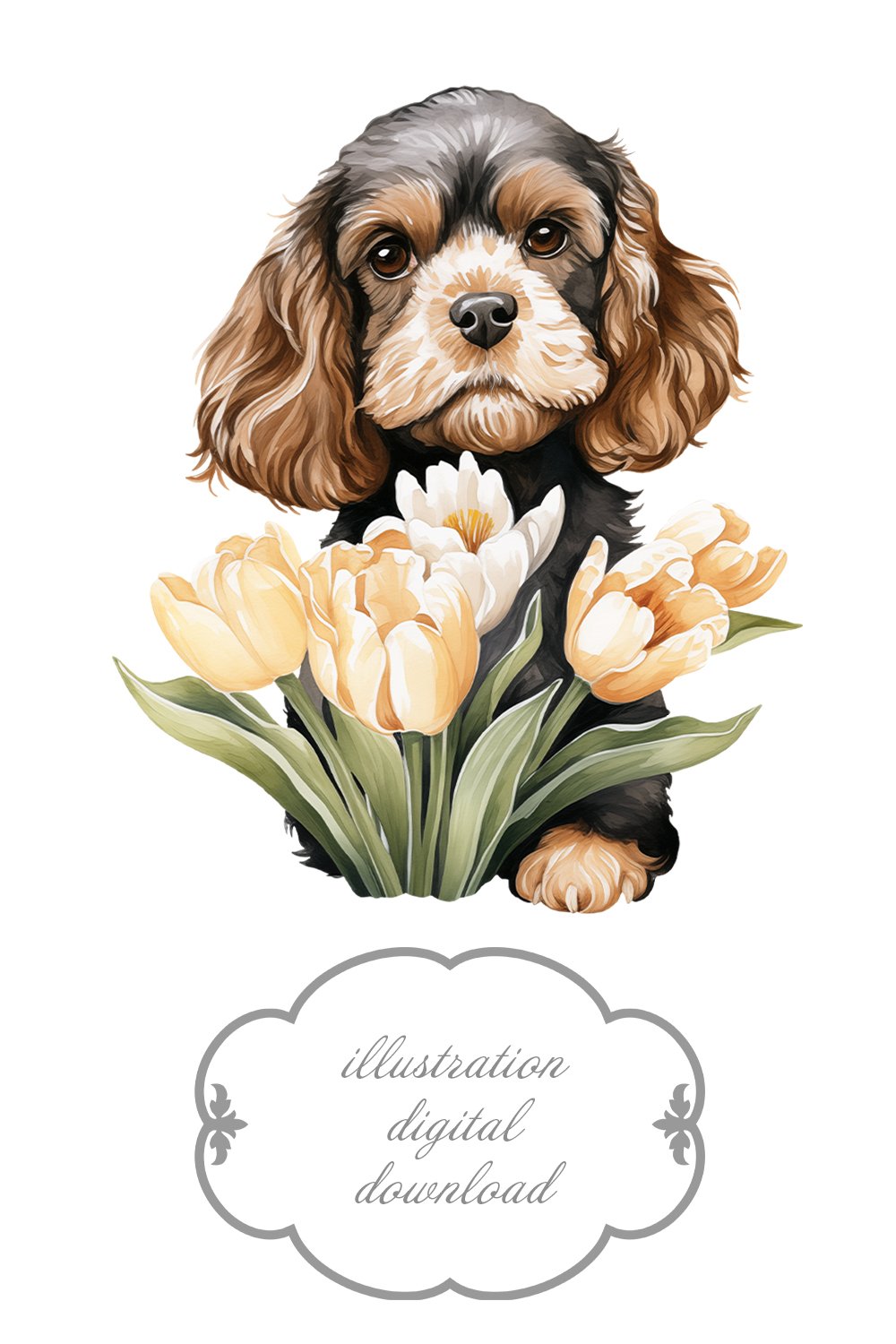 Cavapoo with Flowers (3120718)