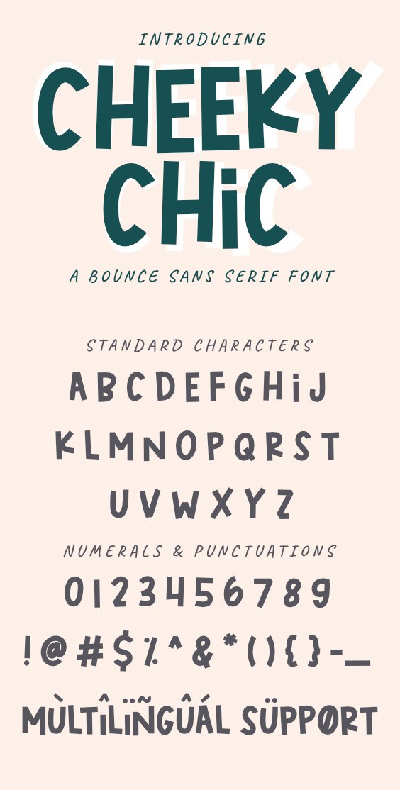 Cheeky Chic | Bounce Sans Serif Font | Cricut Font