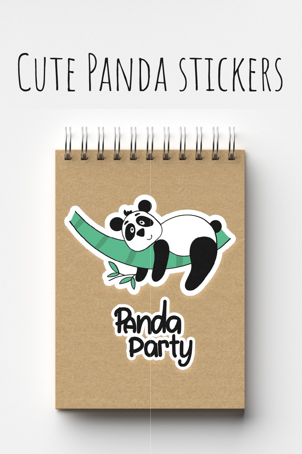 Cute Panda printable stickers set SVG/PNG