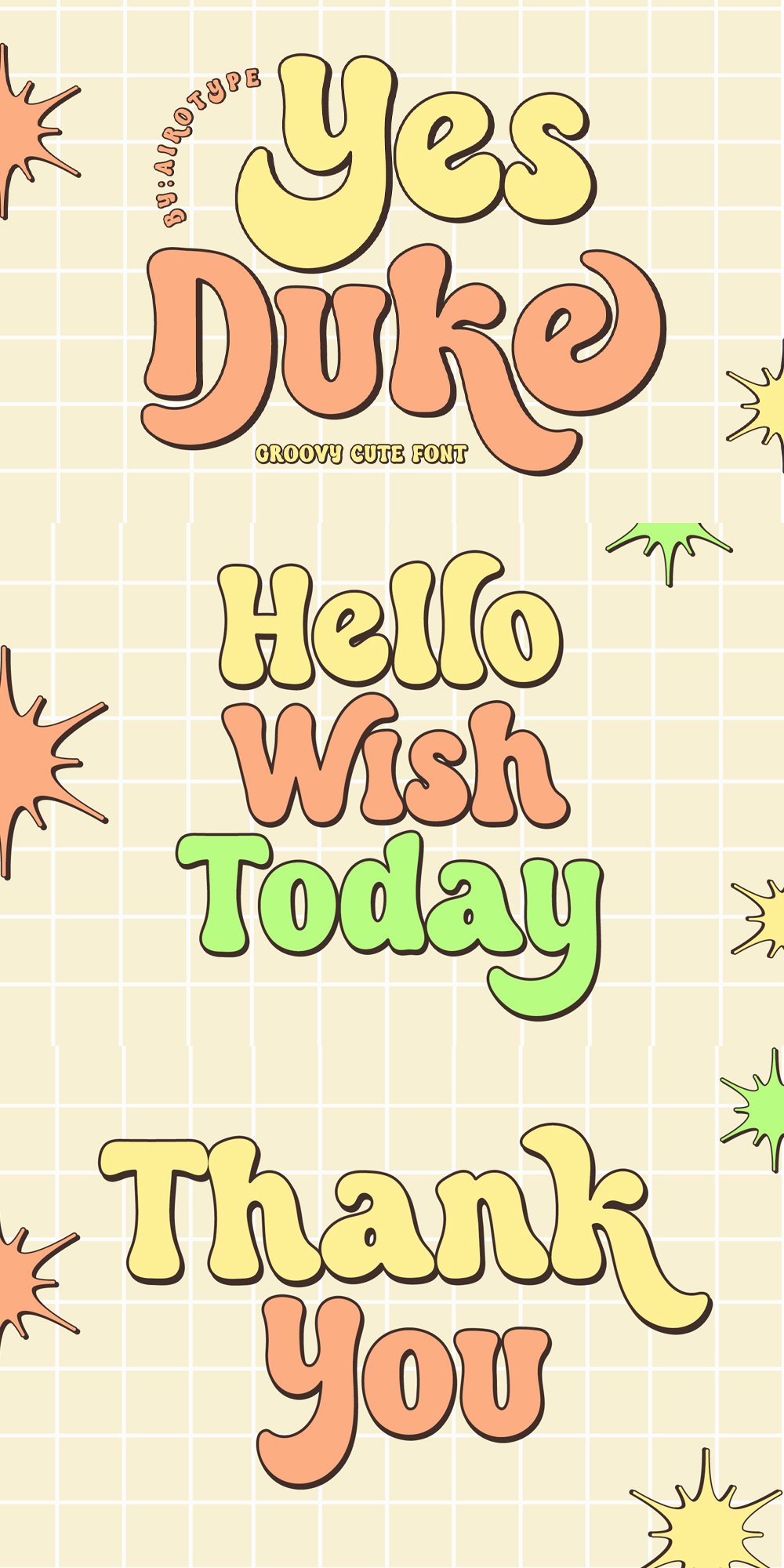 Yes Duke - Cute Retro Groovy Font