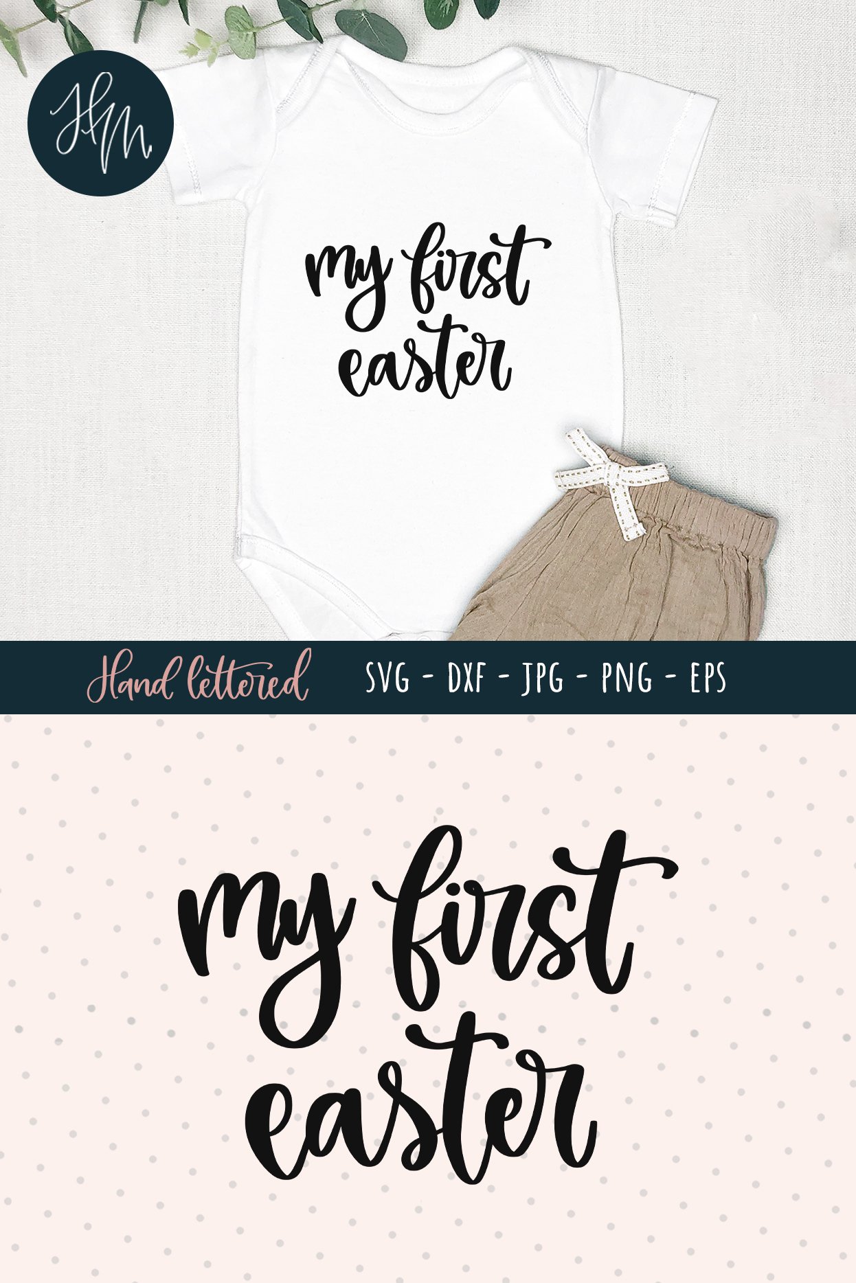 My first easter SVG hand lettered cut file
