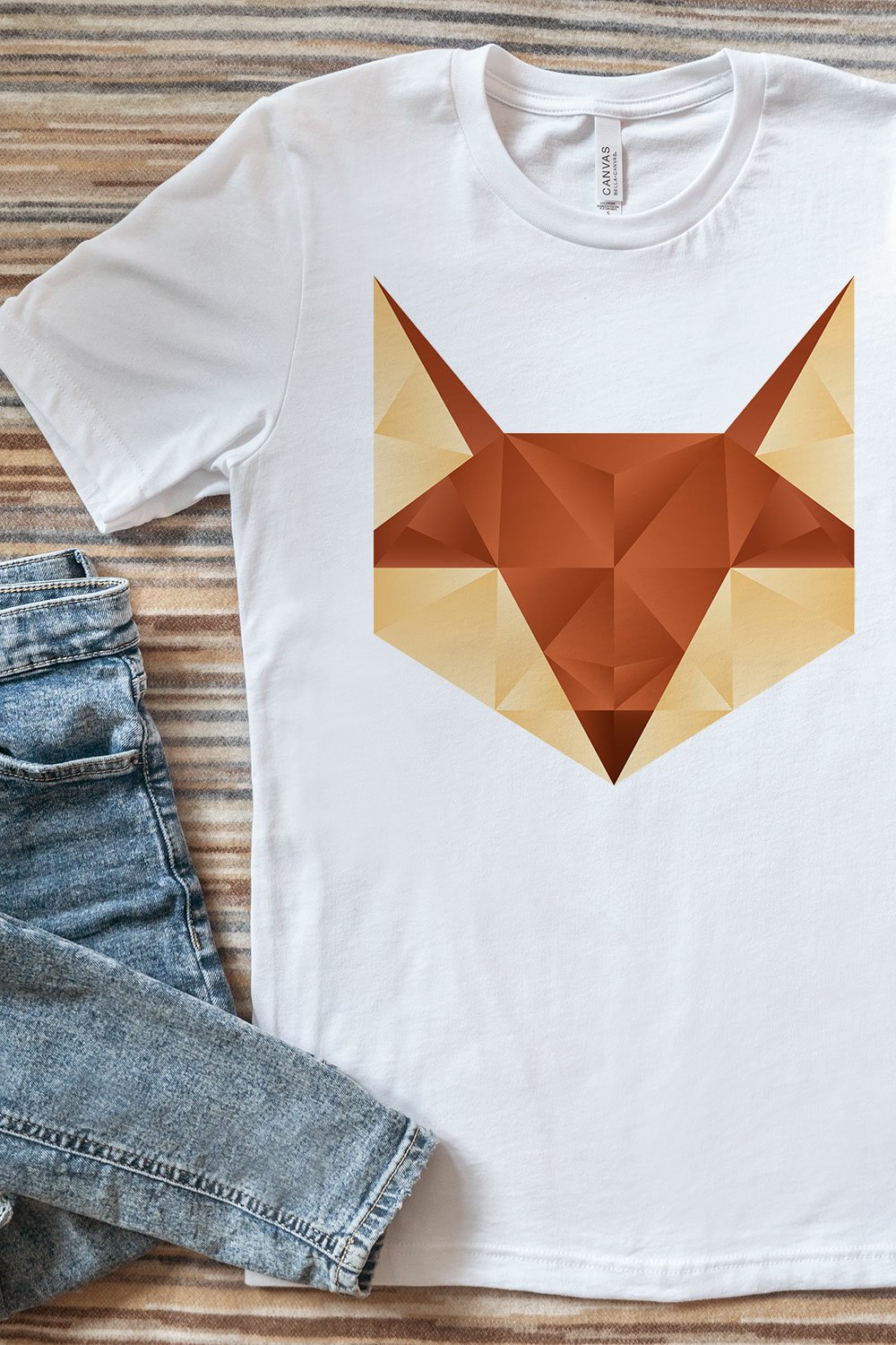 Geometric Fractal Fox Face Printable Sublimation PNG File