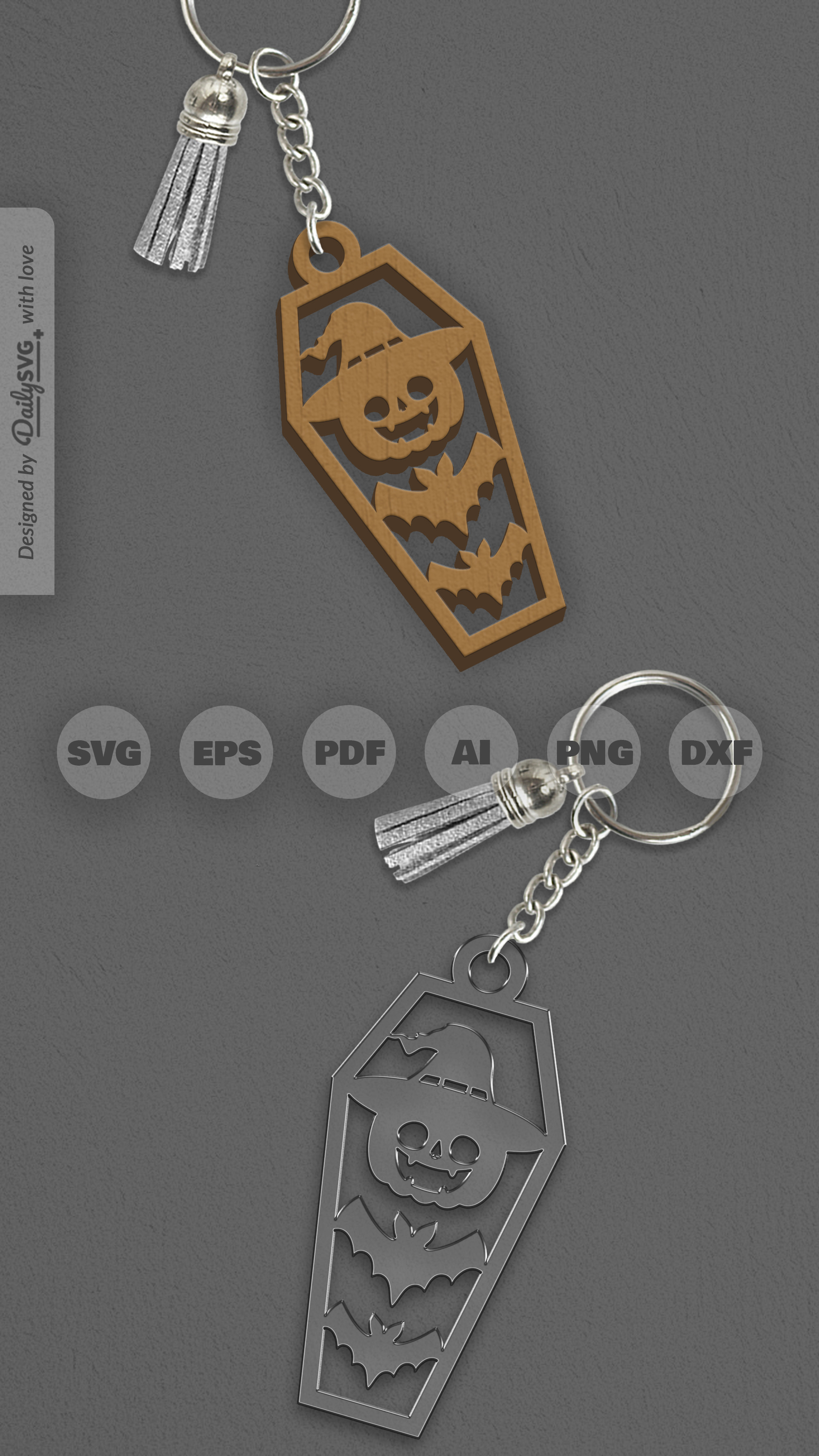 Halloween Coffin Keychain SVG (5891060)