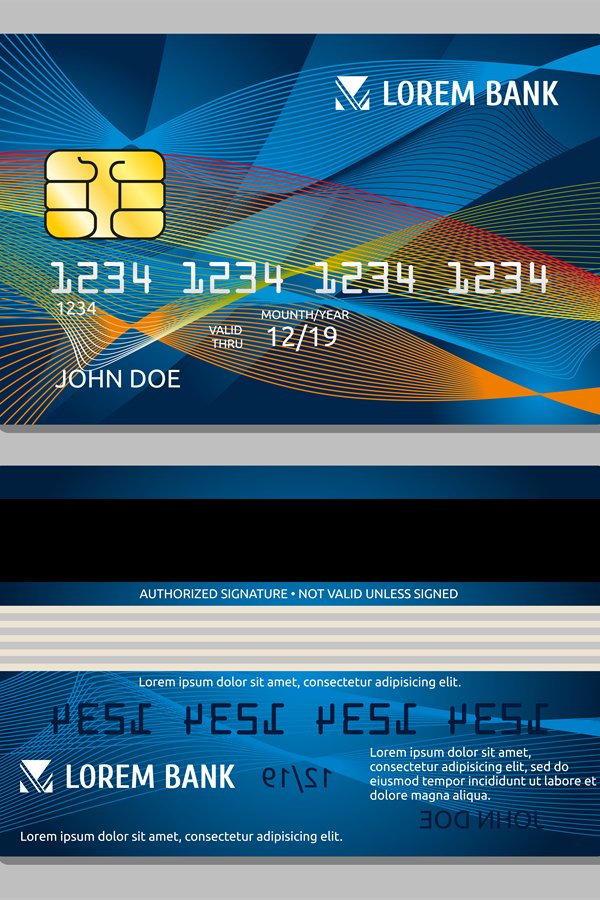 Credit cards design vector template