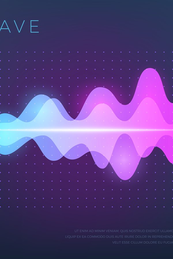 Abstract music vector background with sound voice audio wave