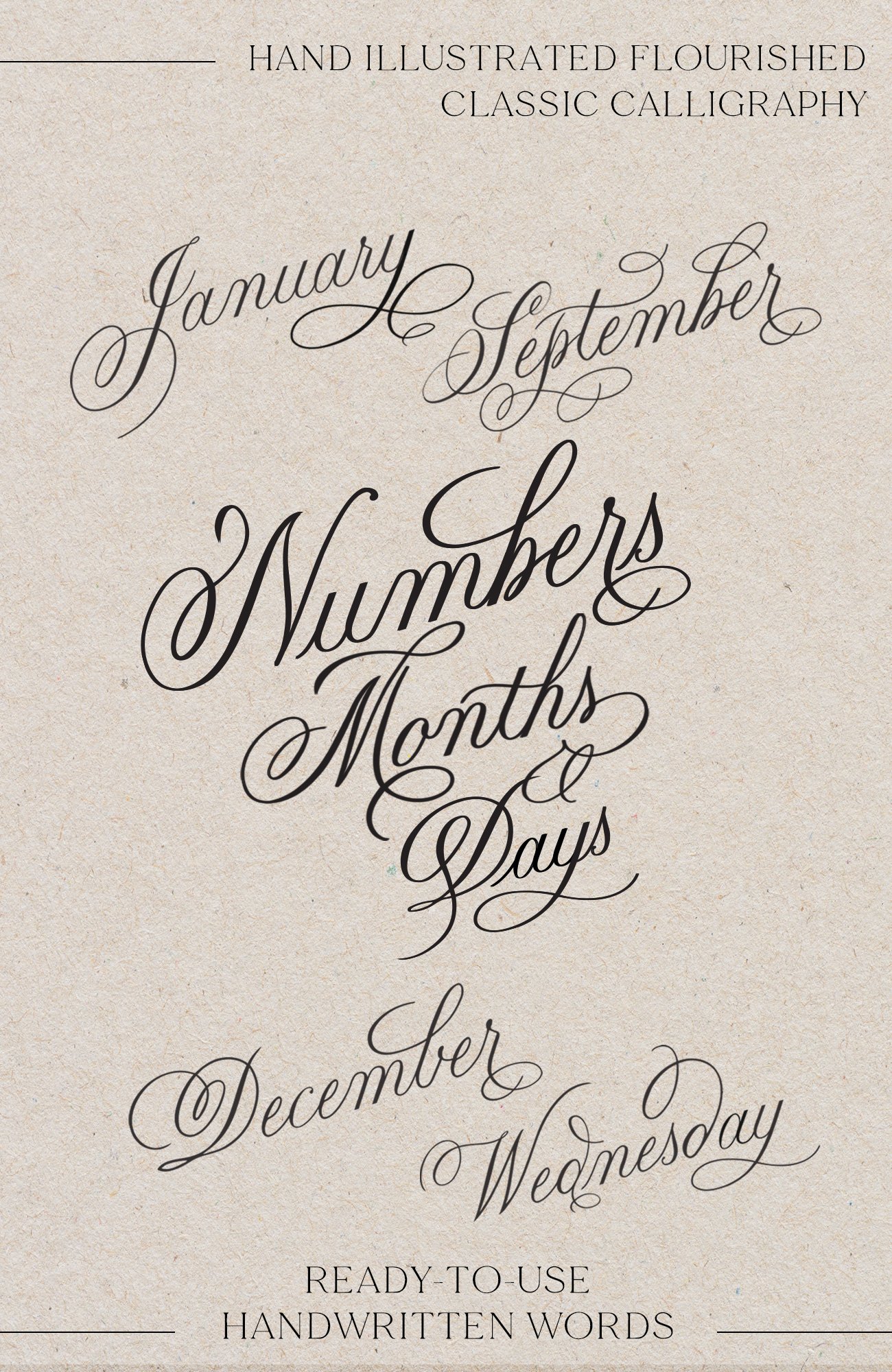 Months Days Seasons Lettering Designs