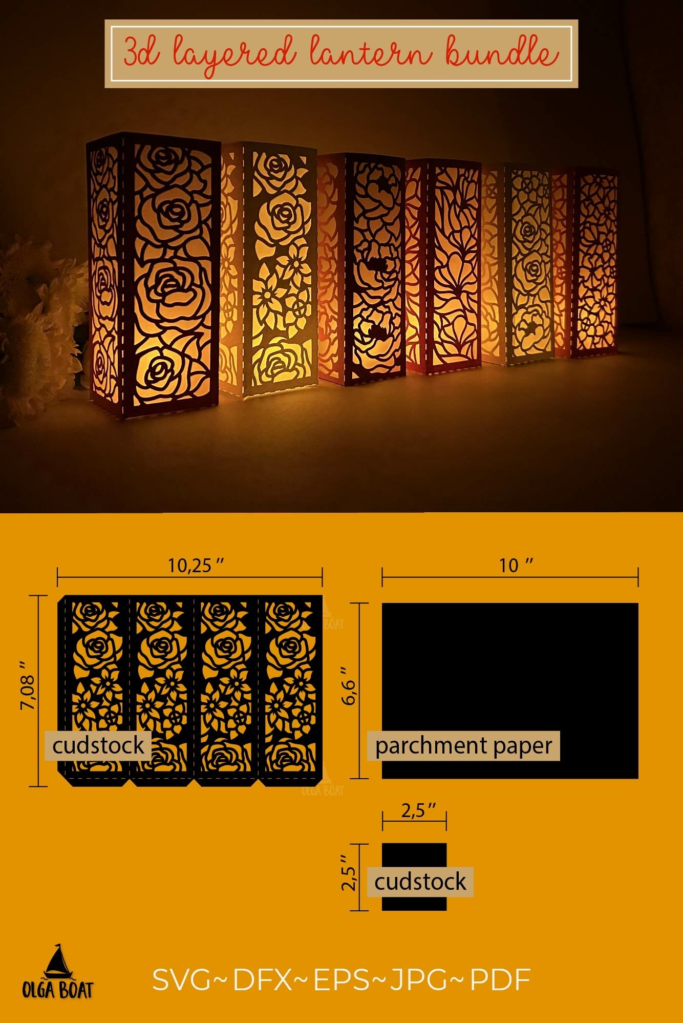 3d flower lantern svg | Paper craft bundle