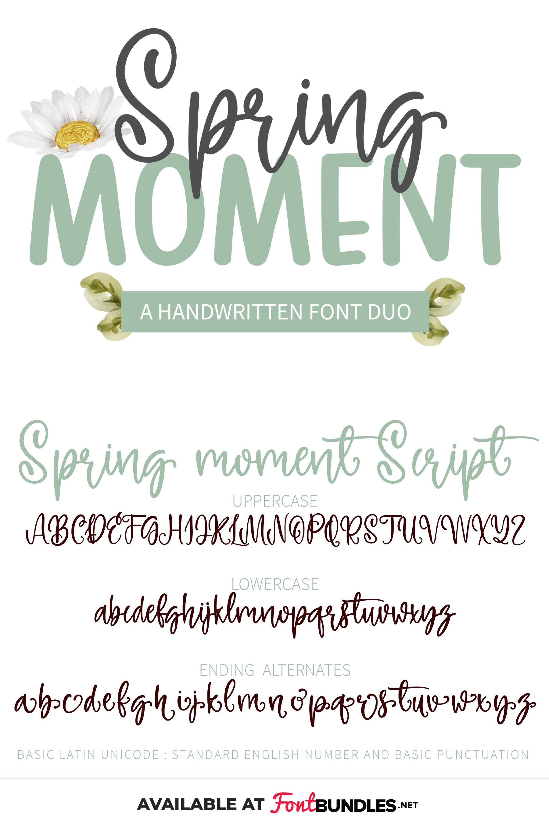 Spring Moment- A handwritten font duo