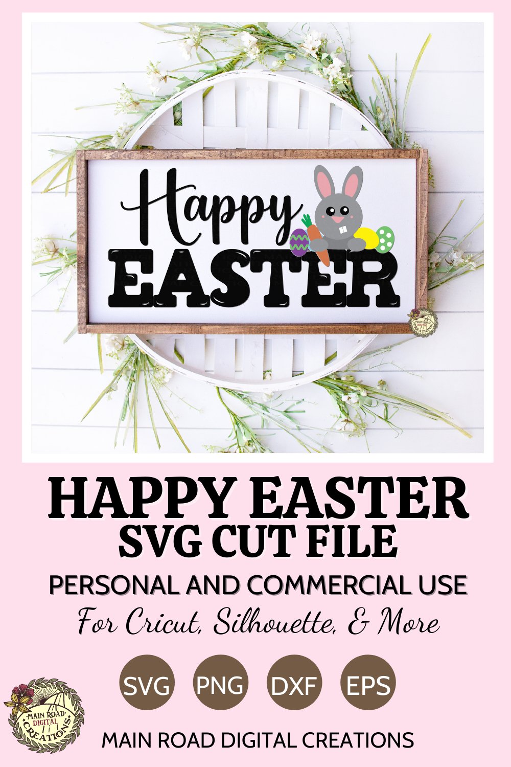 Happy Easter SVG-Easter Bunny Face Cut File