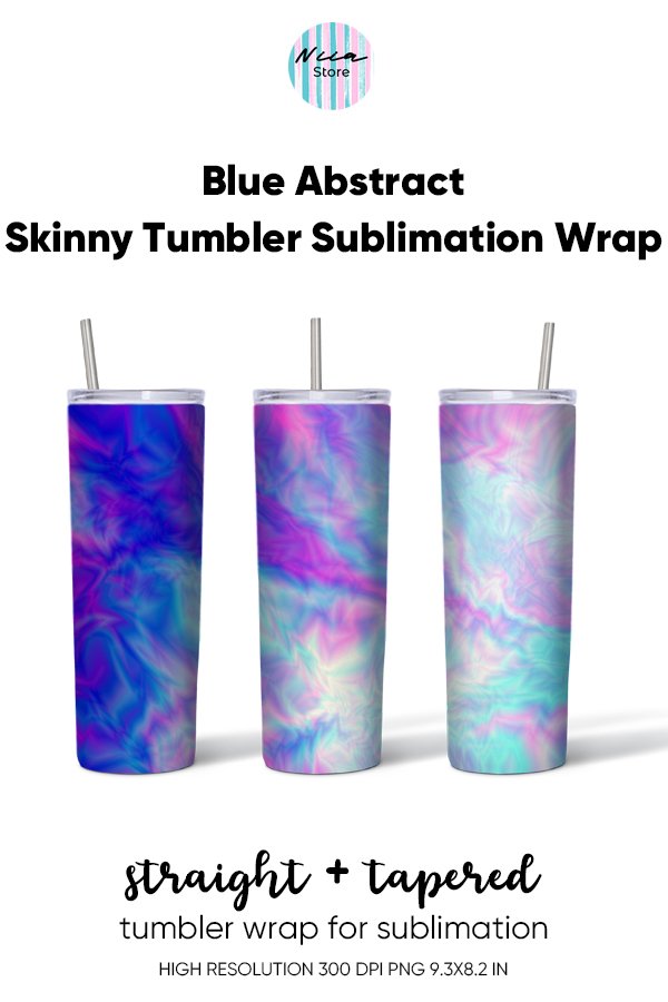 Blue Abstract Sublimation 20 Oz Tumbler Wrap Background
