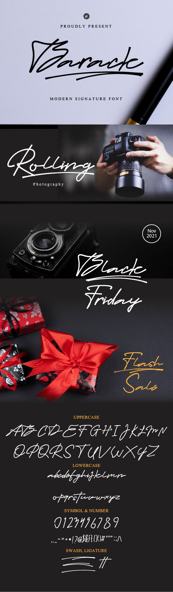 Barack Modern signature script font