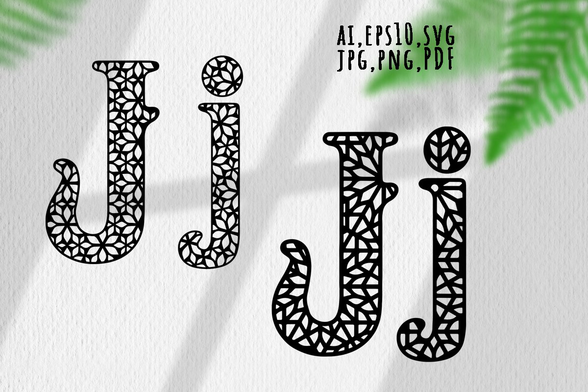 Decorative letter J. SVG Cut file