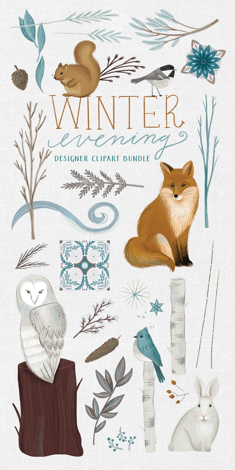 WINTER ANIMALS CLIPART (1207286)