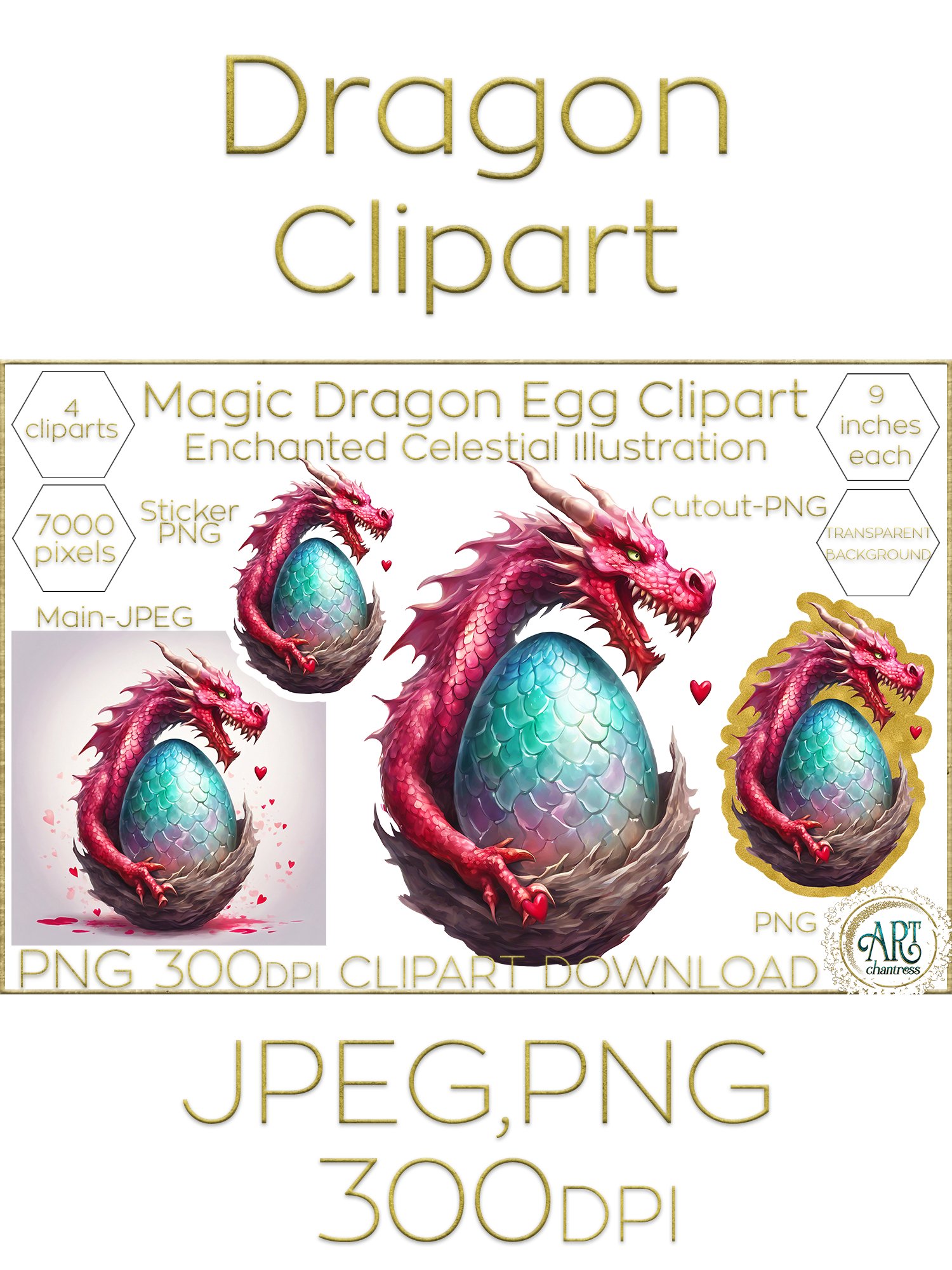 Magic Dragon Egg Clipart Celestial Graphics (3030347)