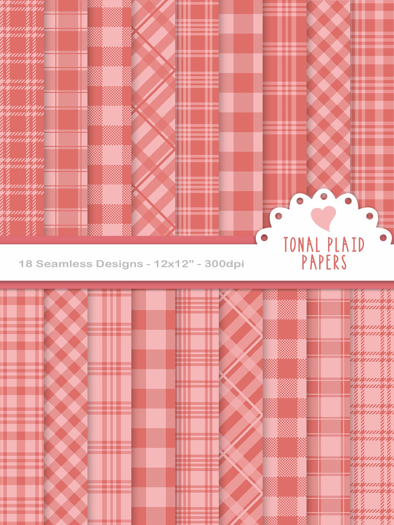 Gingham tonal plaid, seamless scrapbook paper (1701134)