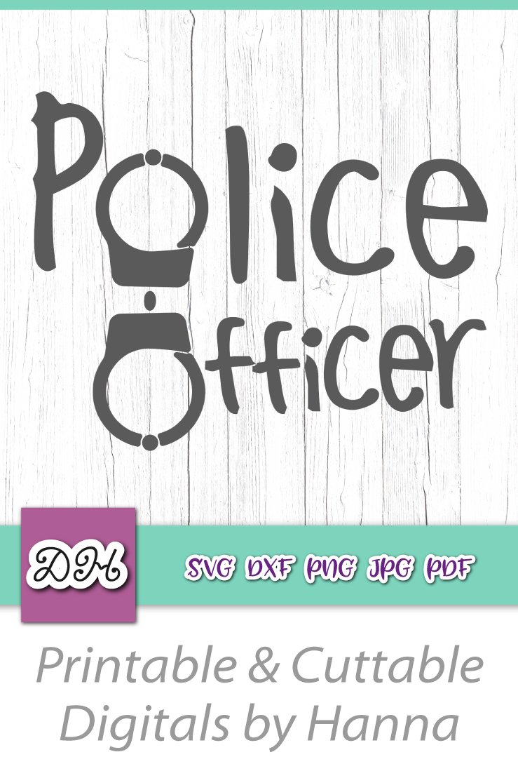 Police Officer Handcuffs Clipart Sign SVG for Cricut Vector