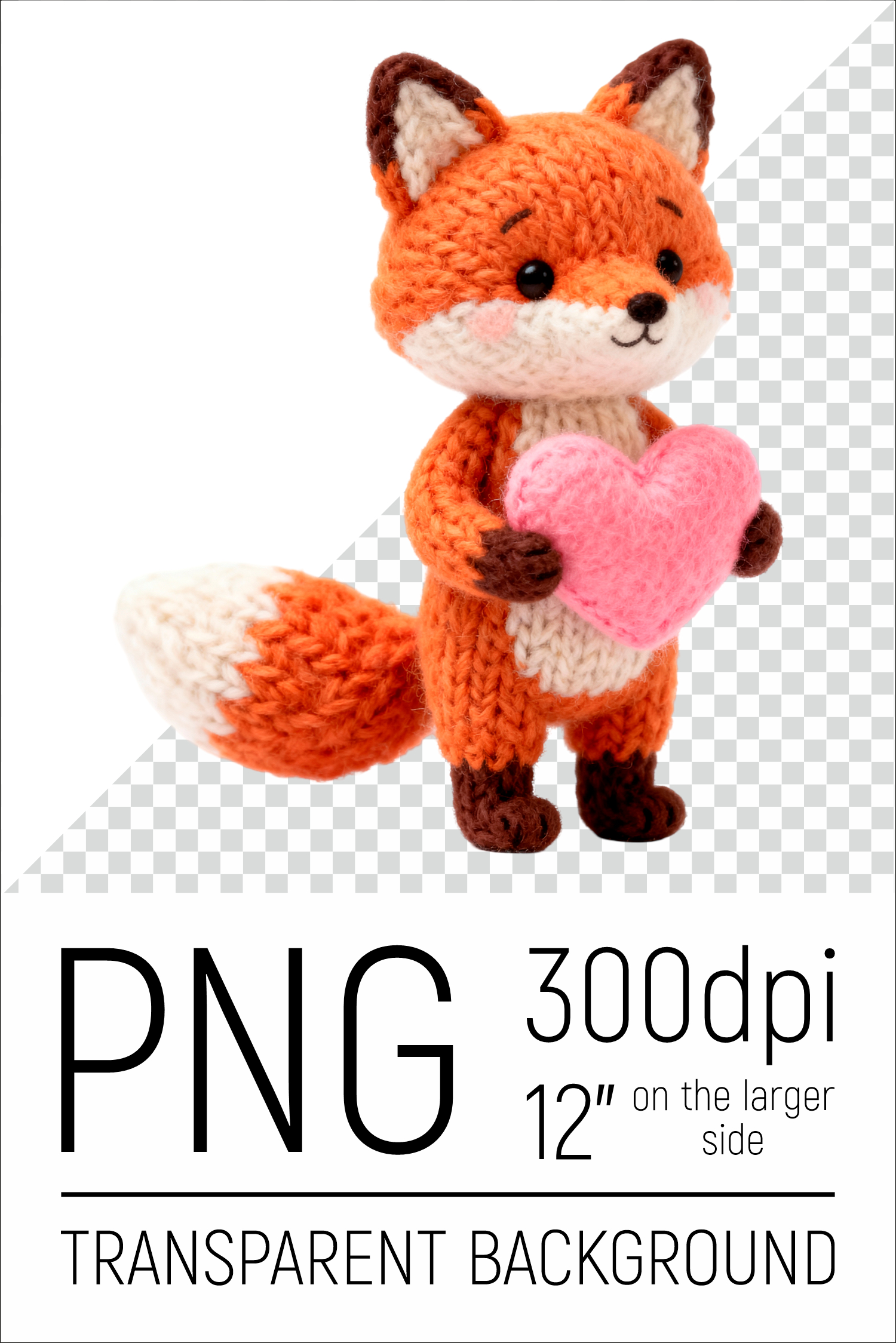 Knitted Gnome with Heart clipart