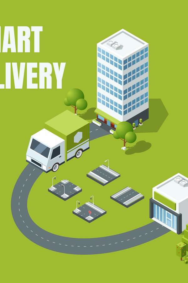 Smart delivery vector concept