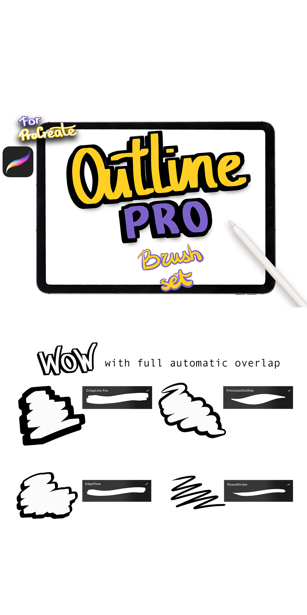 Outline PRO brush set for Procreate