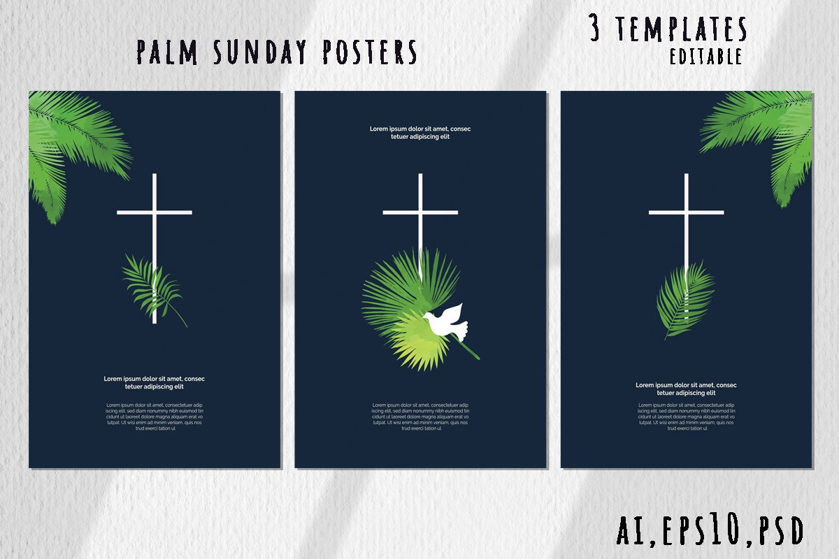 Palm sunday poster templates