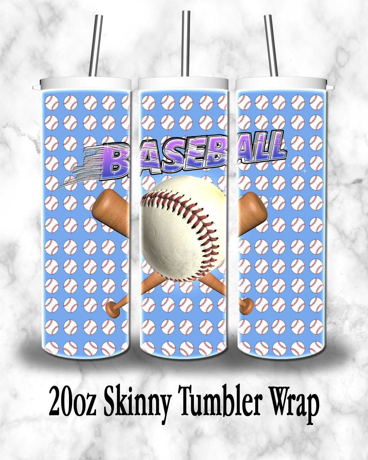 SEAMLESS Dirty Baseball | Sublimation Tumbler Designs