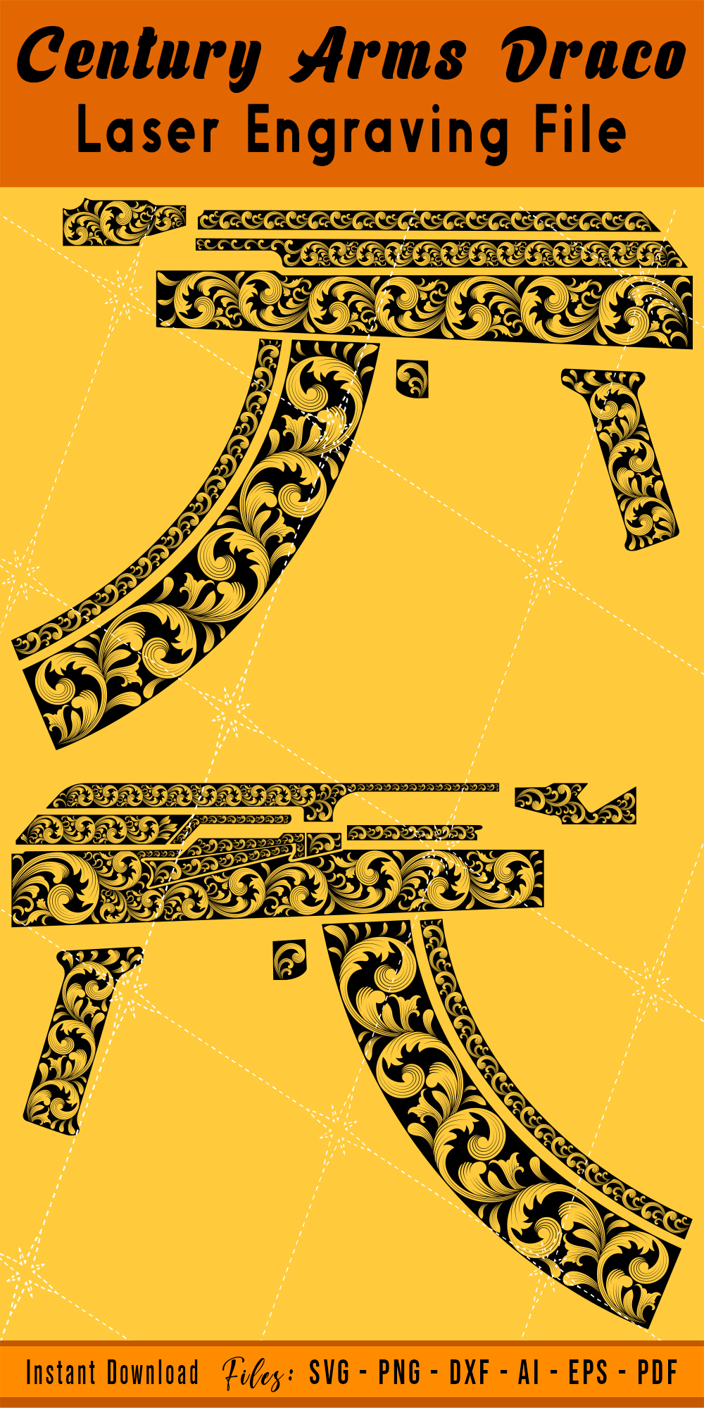 Century Arms Draco Firearms / Gun Scrollwork Laser Engraving