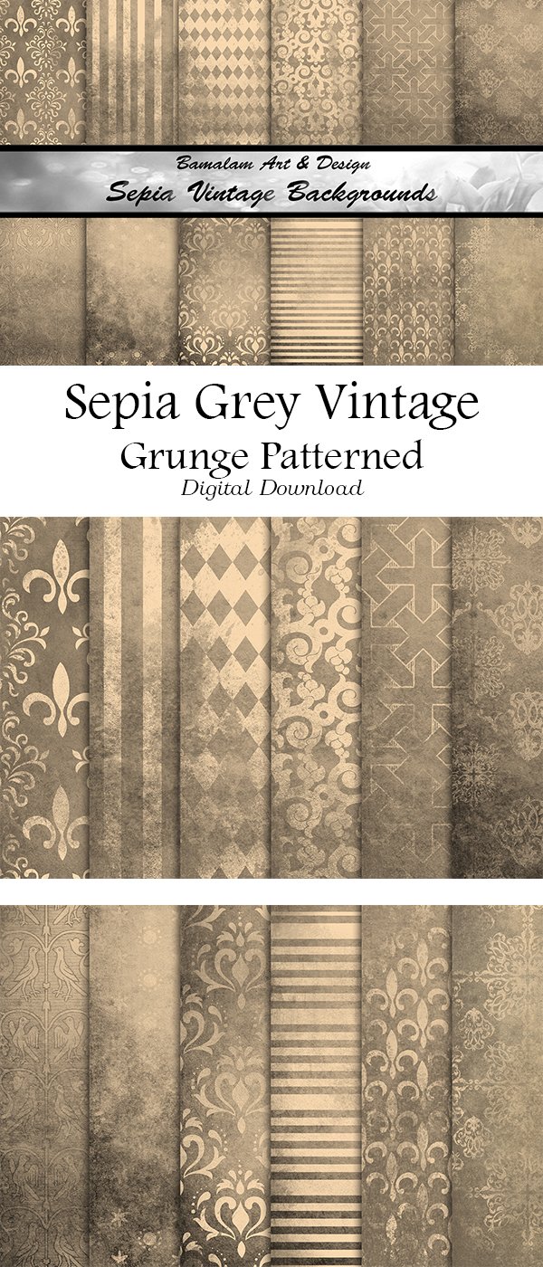 Sepia Vintage Patterned Backgrounds