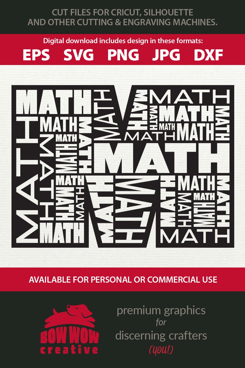 Math Word Art / Word Cloud SVG Cutting File & Clipart