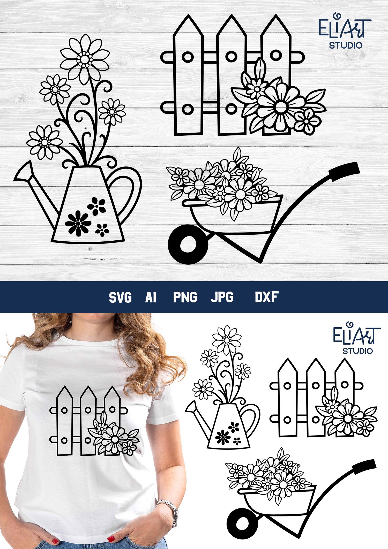 Garden SVG Decor | Floral Garden PNG Illustration