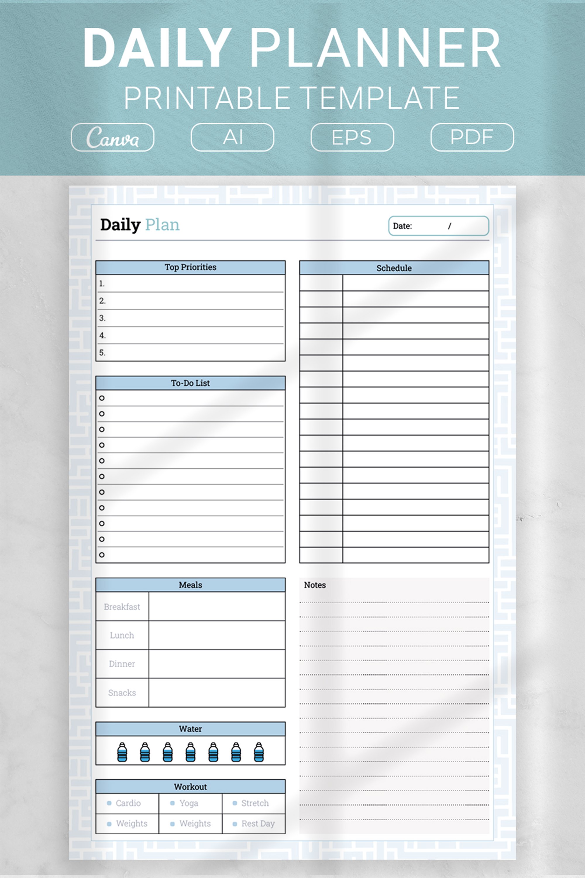 Daily Planner Printable Template (2864034)