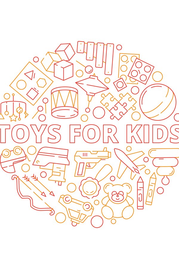 Children toys concept. Circle shape with games for kids plas