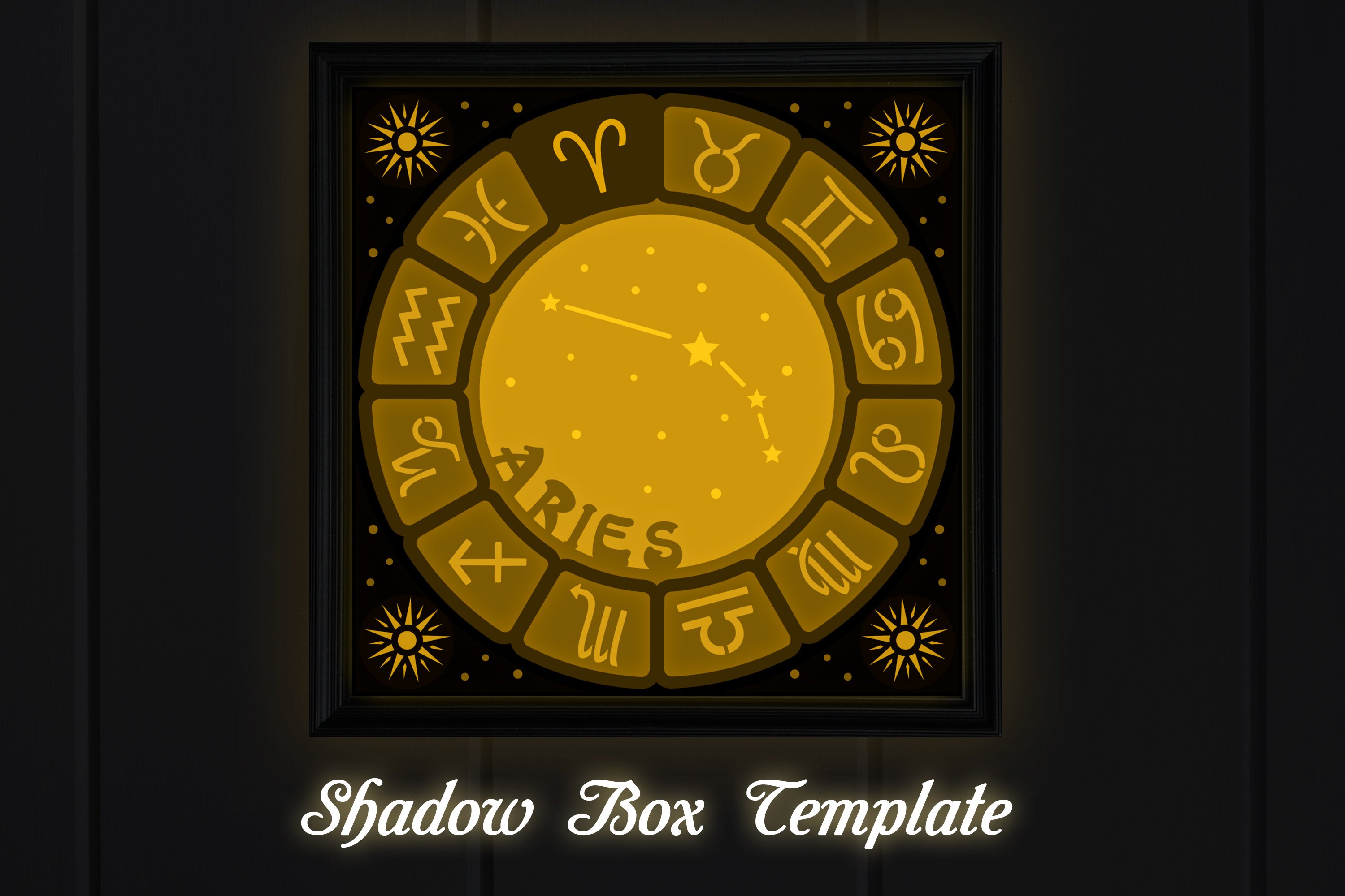 Aries shadow box svg, Zodiac aries svg