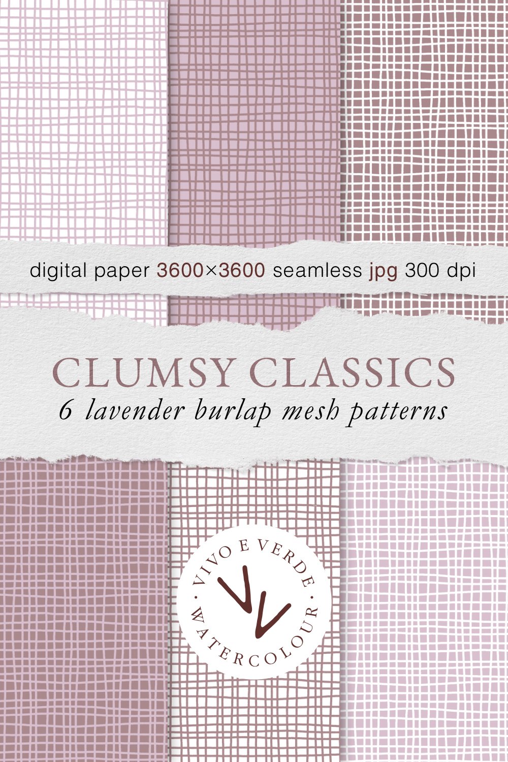 6 lavender chequered seamless patterns