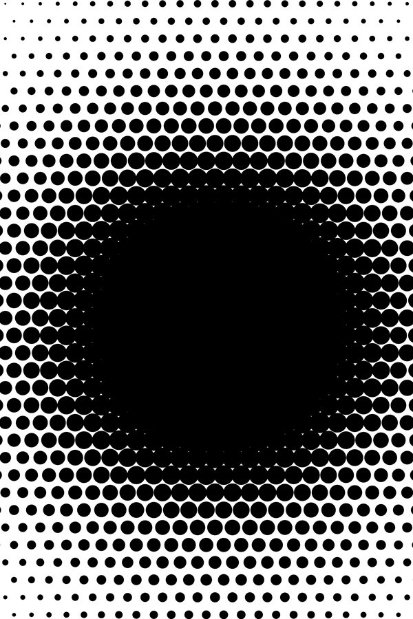 Radial Halftone pattern circles fade round matrix point burs