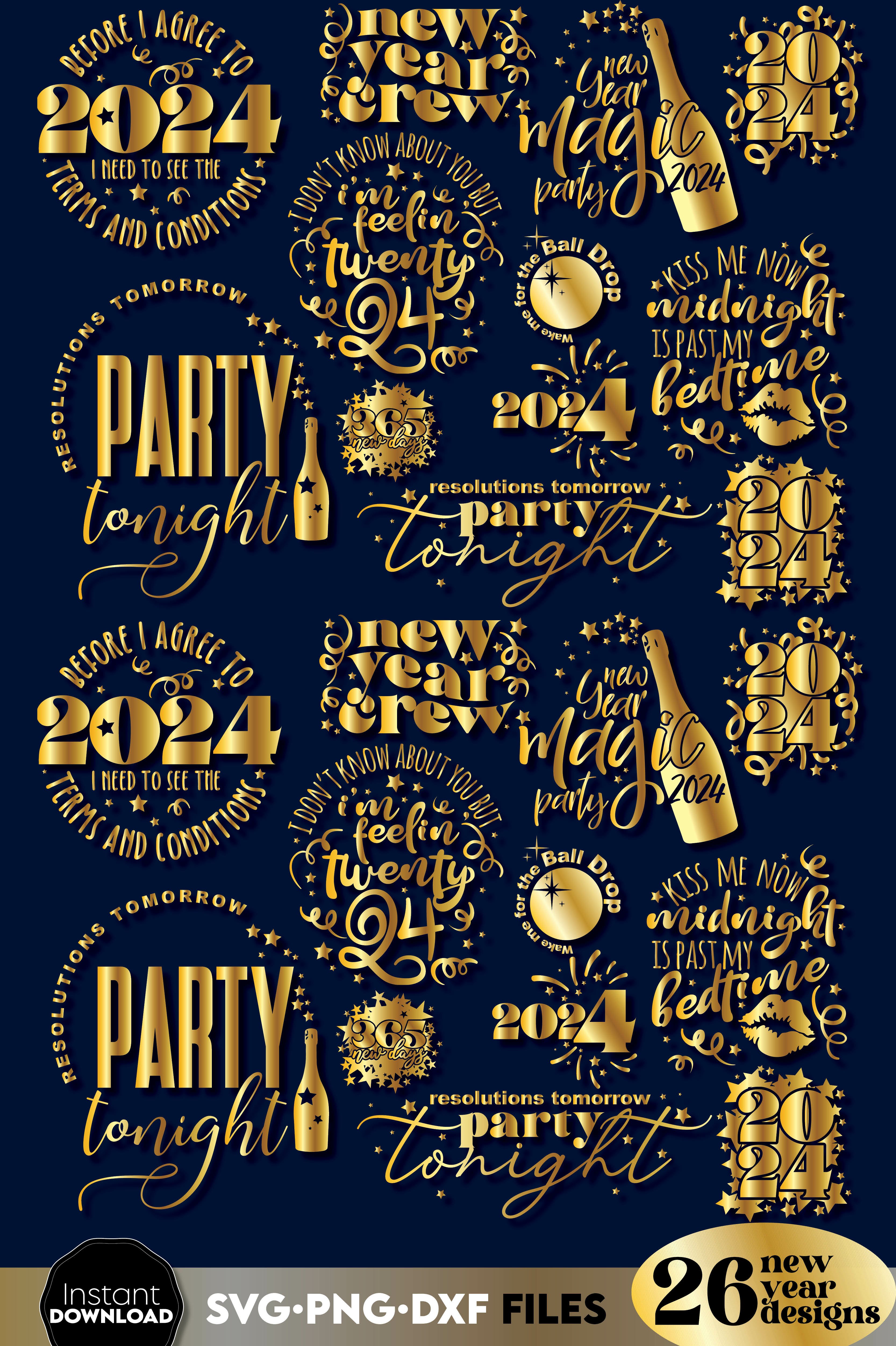 New Year SVG, 2024 SVG, New Year sublimation png, 2024 png