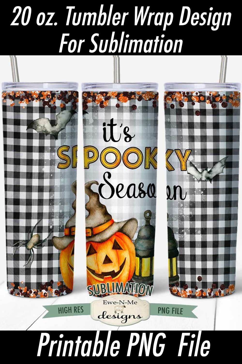 20 oz Skinny Tumbler Sublimation | Spooky Season Halloween
