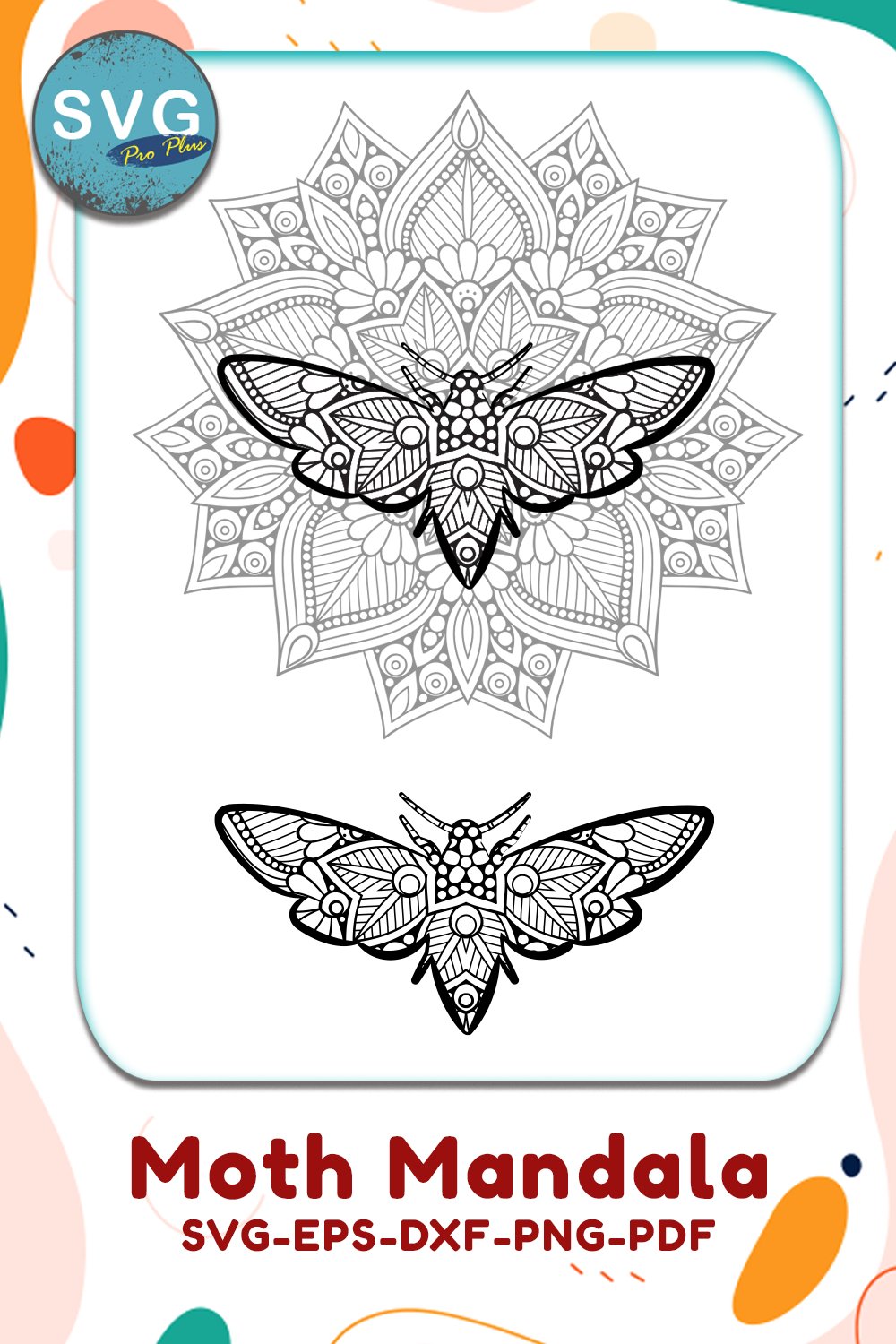 Moth Mandala svg insect svg wall art moth svg