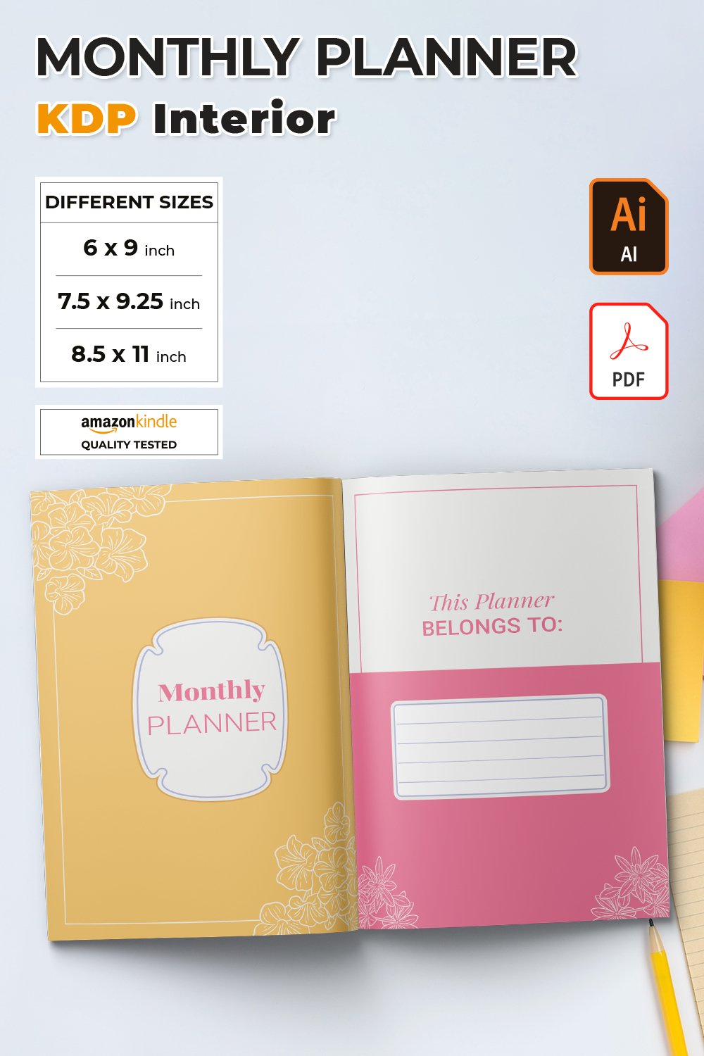 Monthly Planner, KDP Interior Template