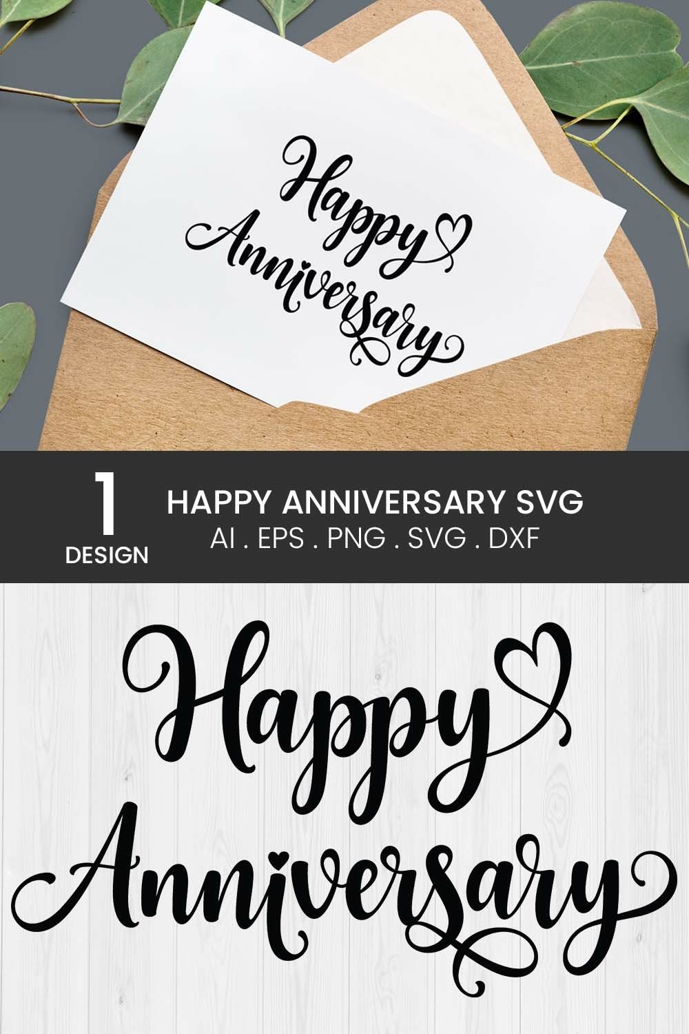 Happy Anniversary Svg with 1 Variations