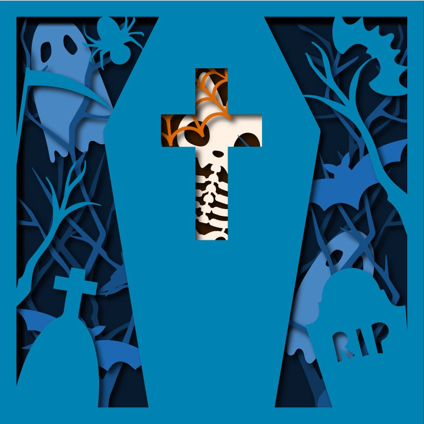 Halloween surprise Papercut 3D Picture It's a Parrot!