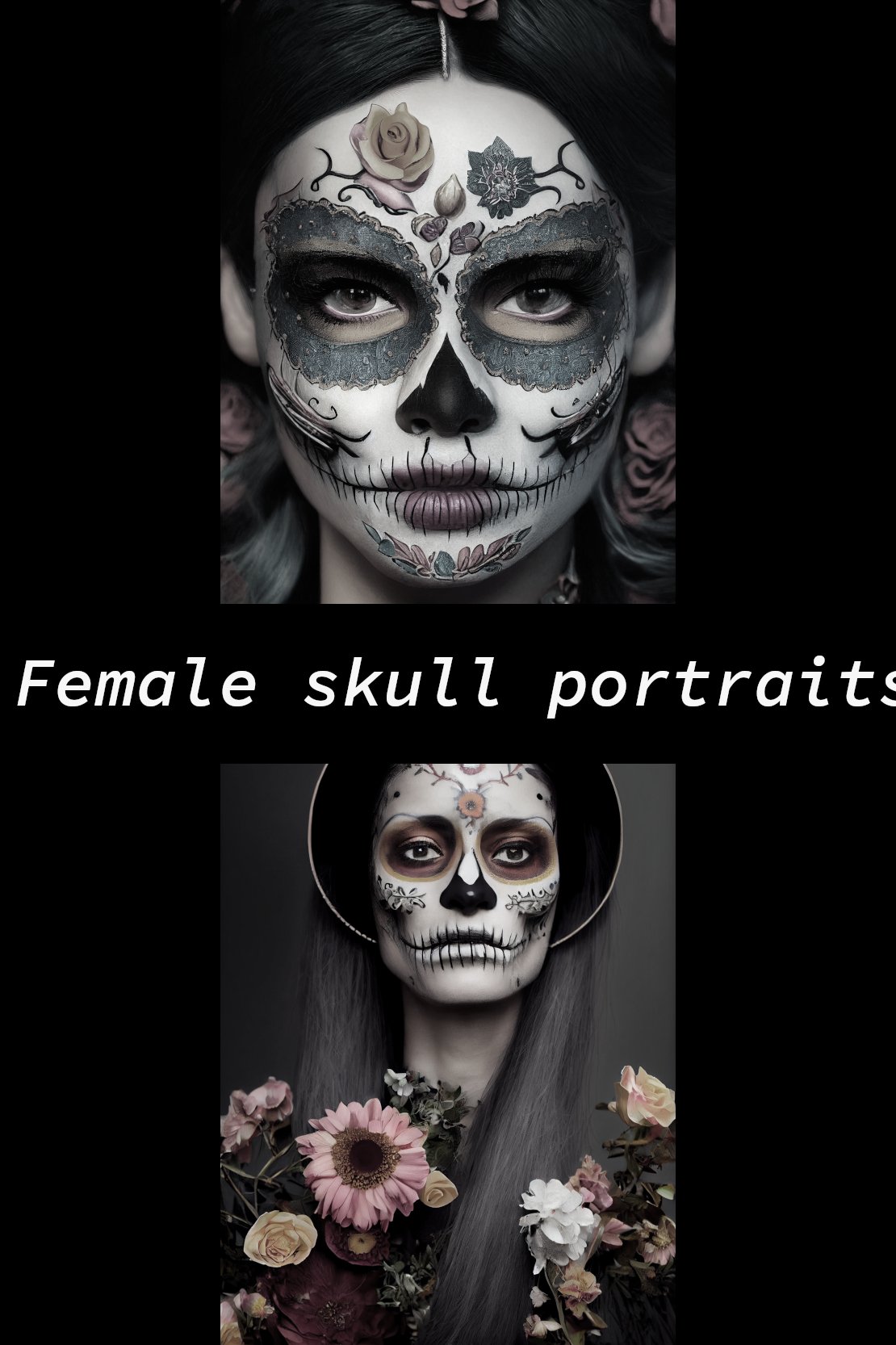 Female Skull Portraits - 6 JPG