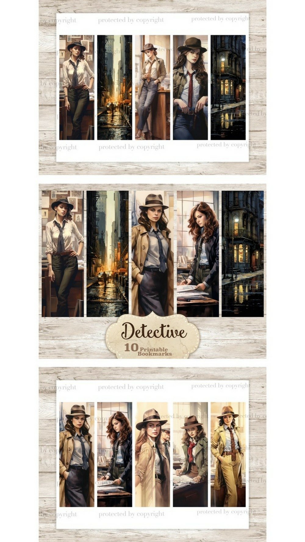 Detective Printable Paper | Bookmarks Set