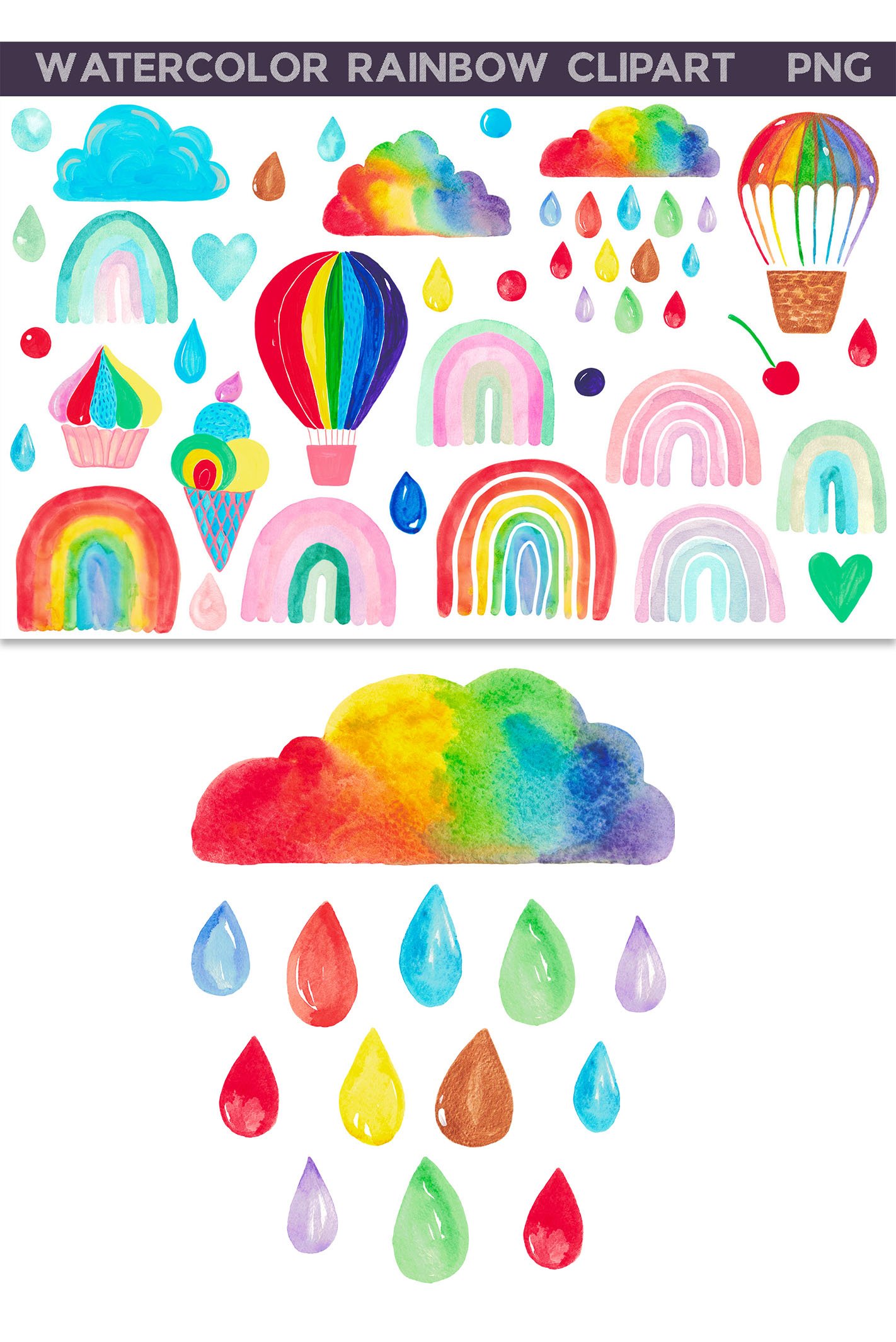 Watercolor Heart Clipart | Heart Valentines Day